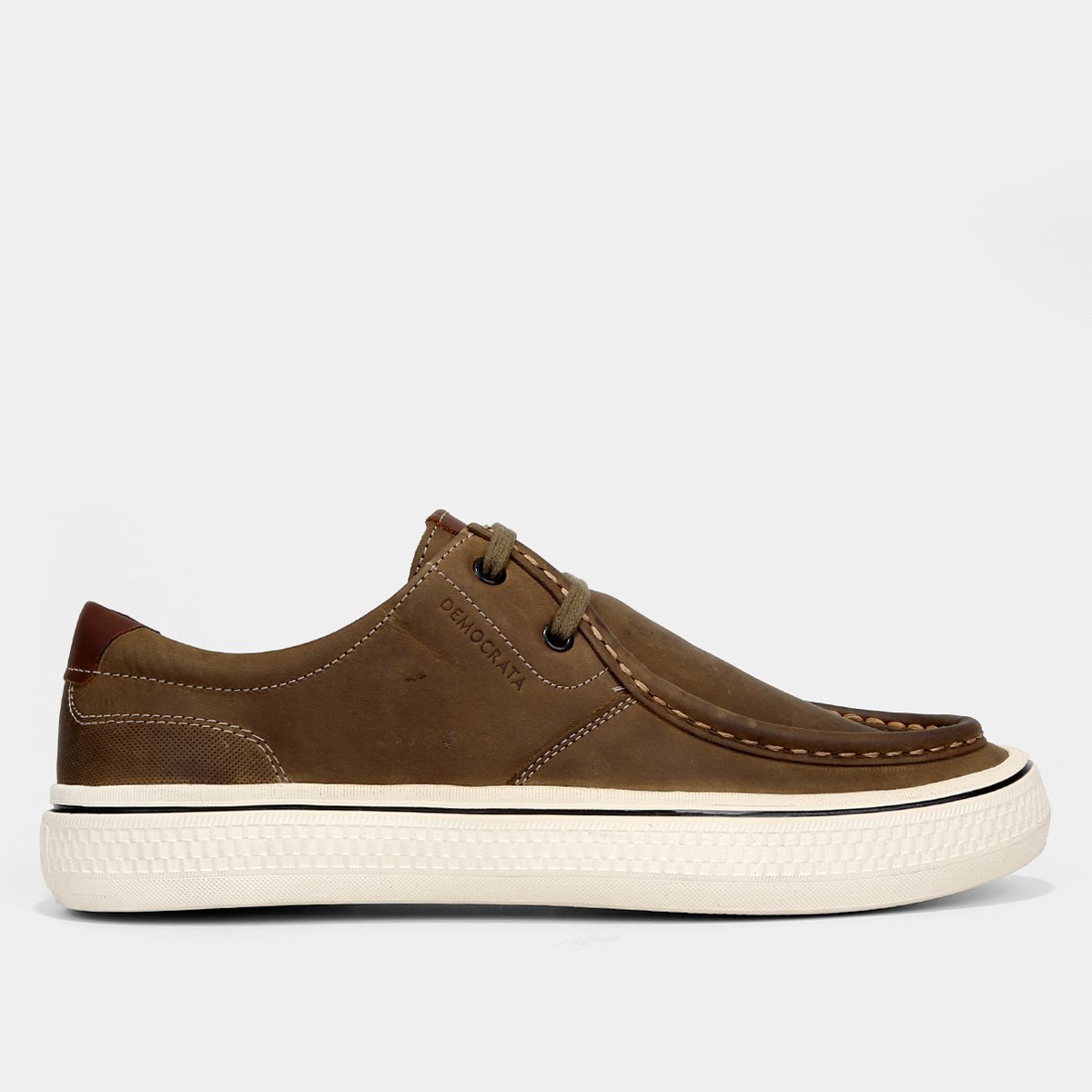 Sapato Casual Couro Democrata Denim Fender Masculino - Musgo | Netshoes