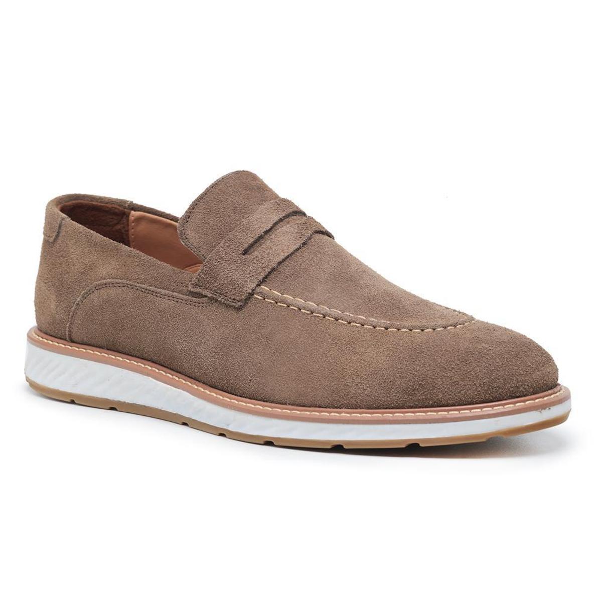 Sapato Casual Masculino Loafer Malbork Couro Camurça Marrom 2905 ...