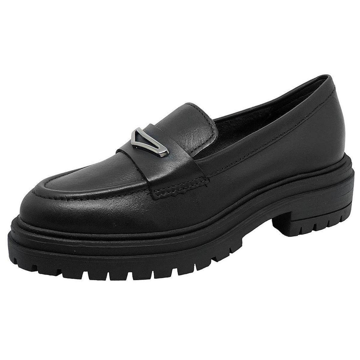 Sapato Feminino Loafer Couro Slip On Conforto Bottero 362302 - Preto ...