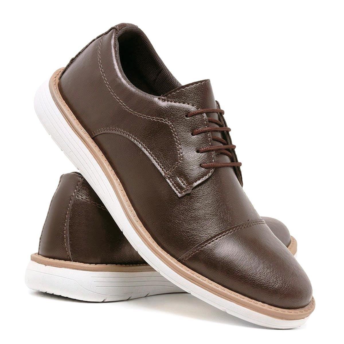 Sapato Masculino Esporte Fino Oxford Derby Social Solado Branco EVA ...