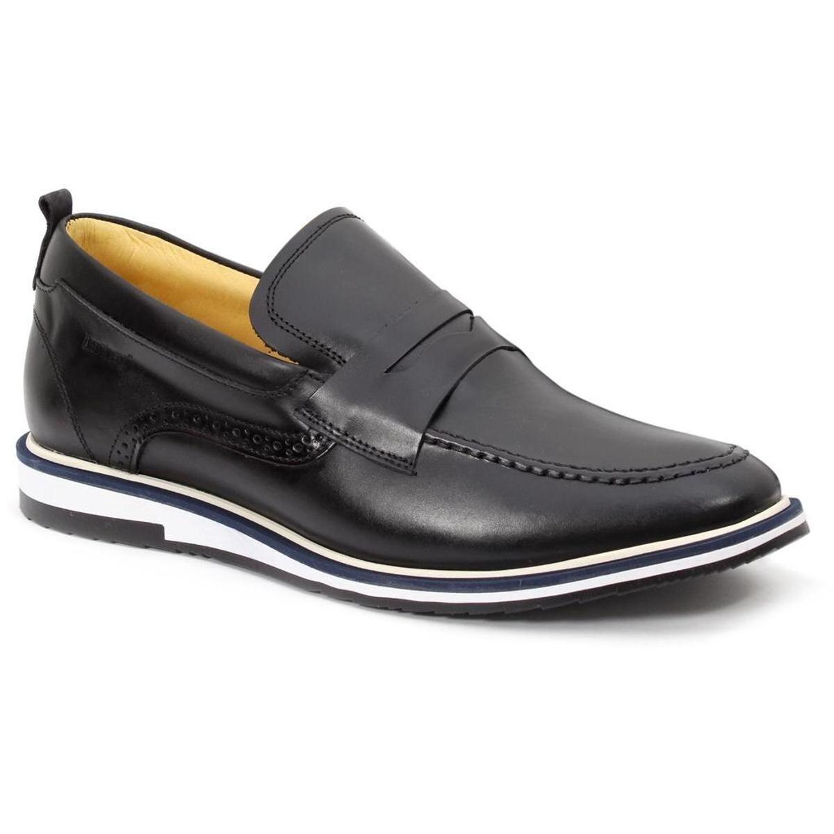 Sapato Masculino Loafer Moderno Casual Social Em Couro Preto, Marrom ou ...