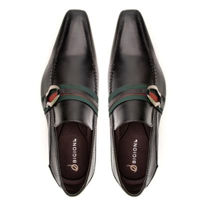 Sapato Masculino Loafer Premium Solado em Couro Estilo Italiano - Preto ...
