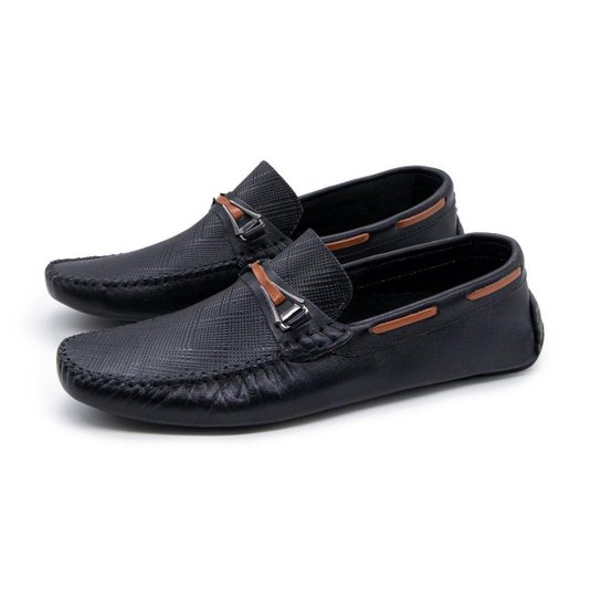 Sapato Mocassim Homem Premium Couro Confort - Preto | Netshoes