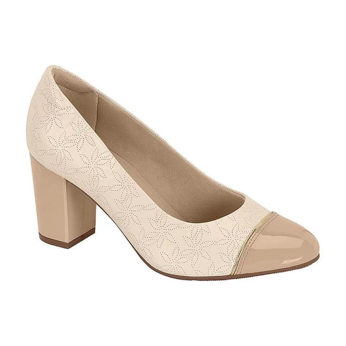 Sapato Modare Salto Grosso Feminino - Ref.: 7377.102 - Bege | Netshoes