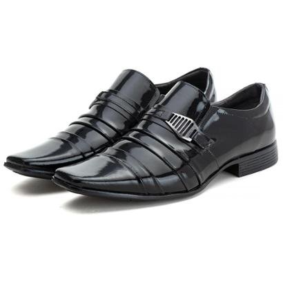 Sapato Social Chapadeiros Oxford Em Couro Verniz Masculino - Preto ...