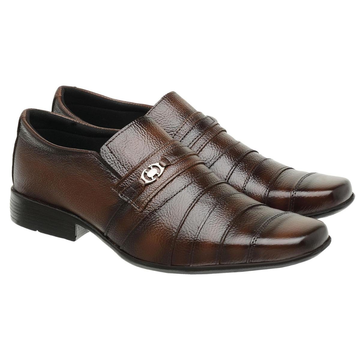 Sapato Social Masculino Clássico Acabamento Enfumaçado - Marrom | Netshoes