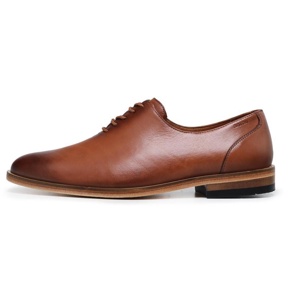 Sapato Social Masculino Oxford Liso Bico Redondo Plain Toe Formal ...