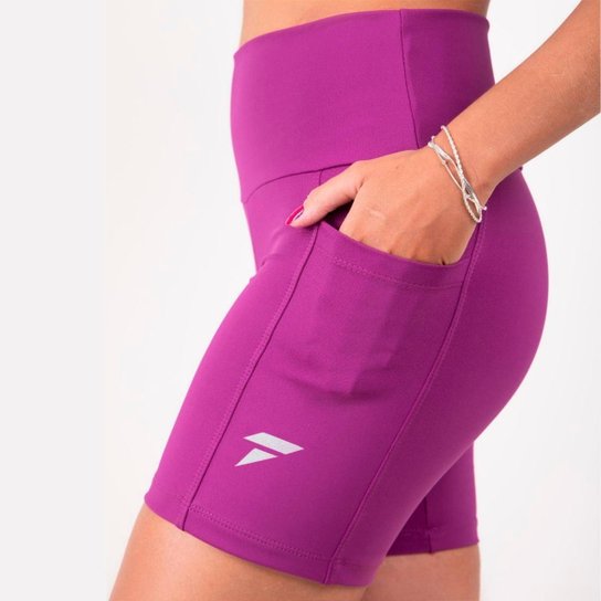 Short Academia Feminino Fitness com Bolso de Compressão Bermuda ...