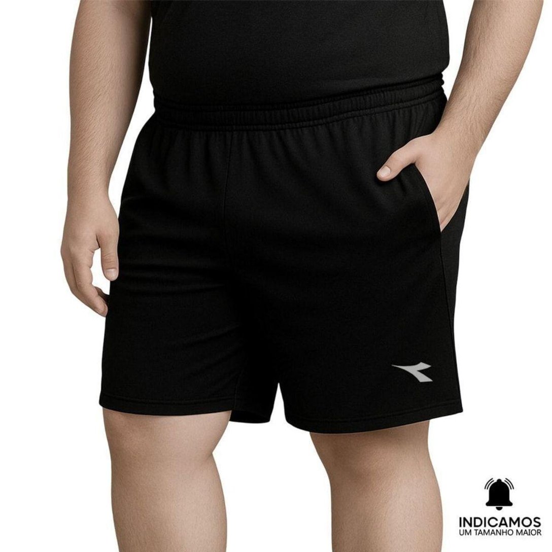 Short Diadora Small Logo Sidney II Plus Size Masculino - Preto G4 - Preto | Netshoes