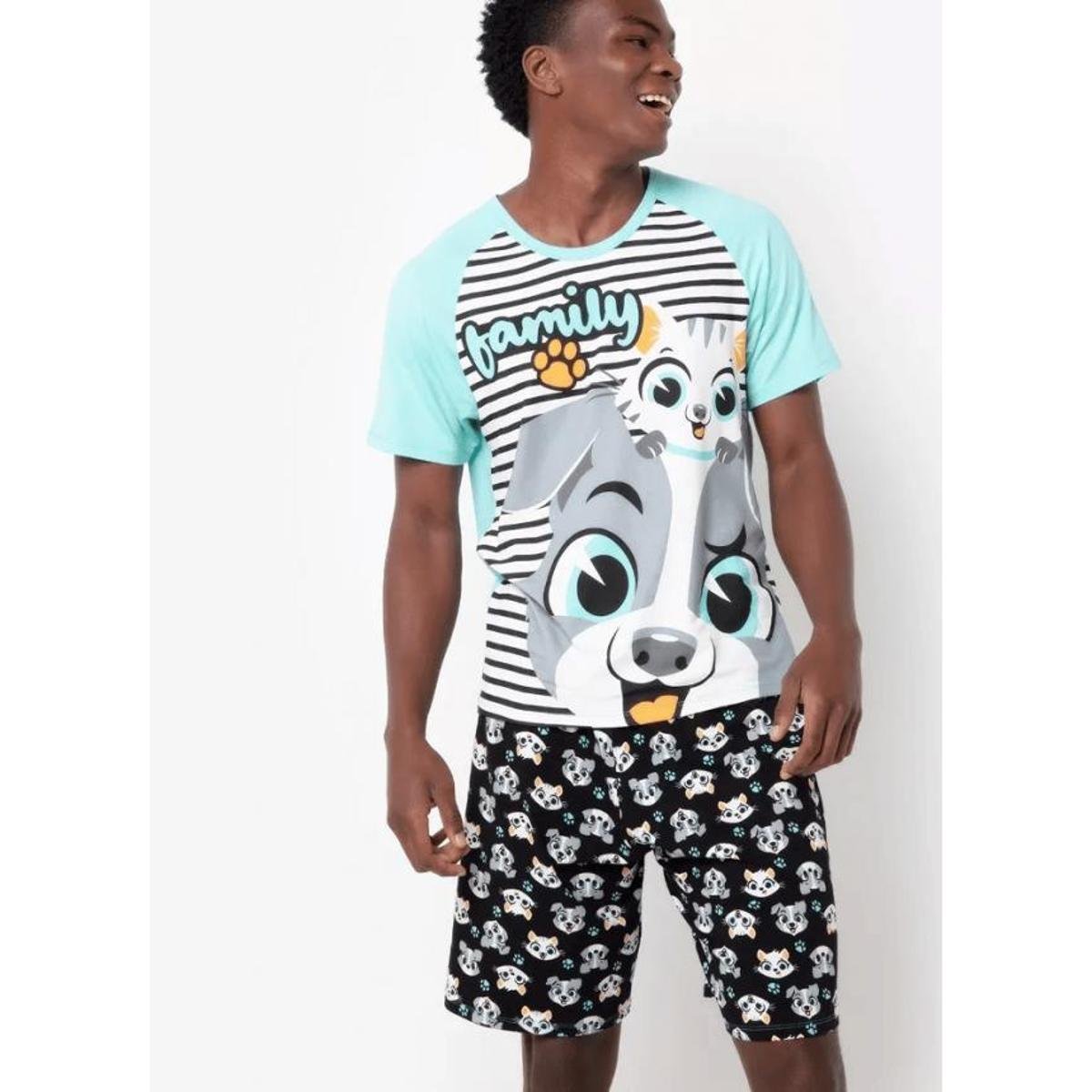 Short Doll Masculino Adulto Visco Familia Pets Puket - Preto | Netshoes