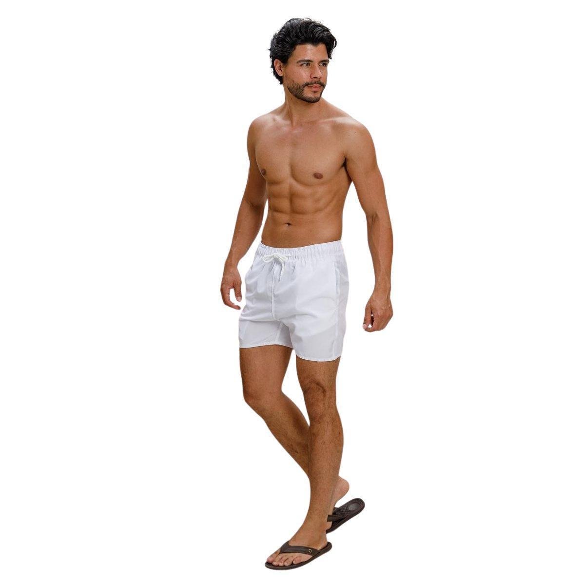 Short Elastano Poliéster Praiano Moda Verão - Branco | Netshoes