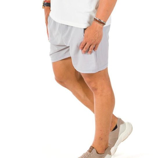 Short Fit Poliamida Elastano - Cinza | Netshoes