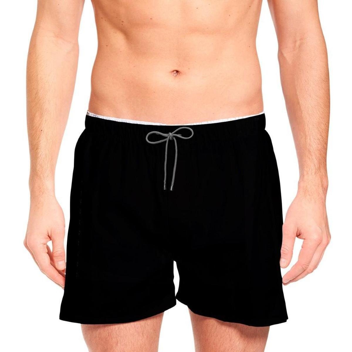 Short Masculino Curto Liso Básico Verão Brasil Praia - Preto | Netshoes
