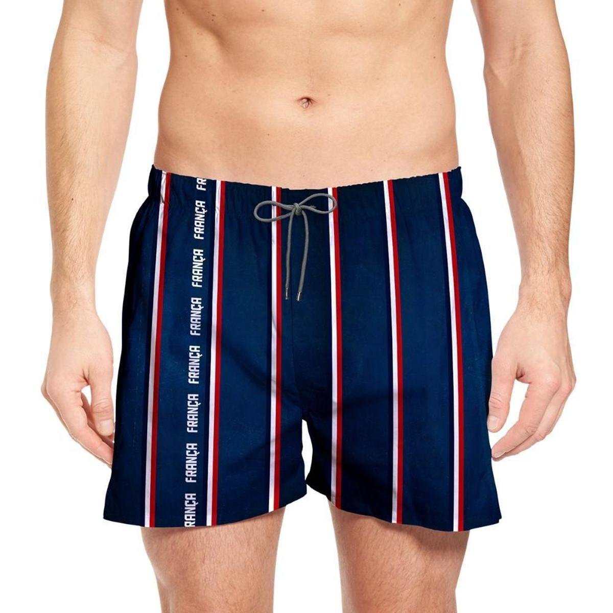 Short Masculino França Estampa Copa Futebol Esporte Academia - Azul ...