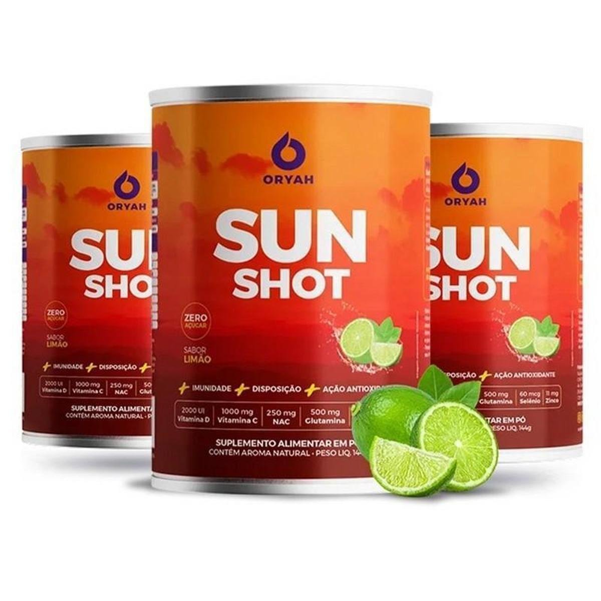 Shot Matinal Kit Sunshot Oryah - 3 Latas - Limão | Netshoes