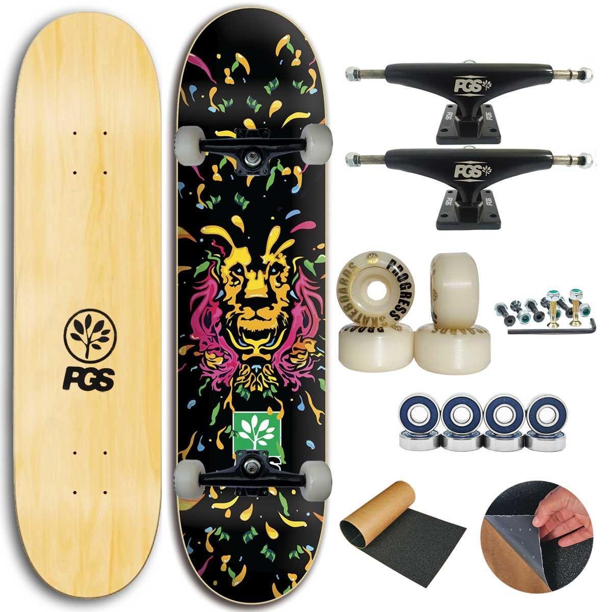 Skate Profissional 2 Montado Completo - PGS Leão colors - Incolor ...