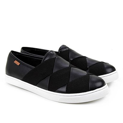 Slip On Anacapri Elástico Mila Feminino - Preto | Netshoes
