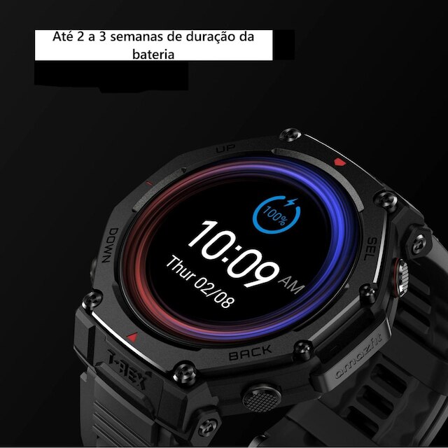 Smartwatch Amazfit TREX 3 PRO Gps Integrado, Tela Amoled, Titânio 48mm ...