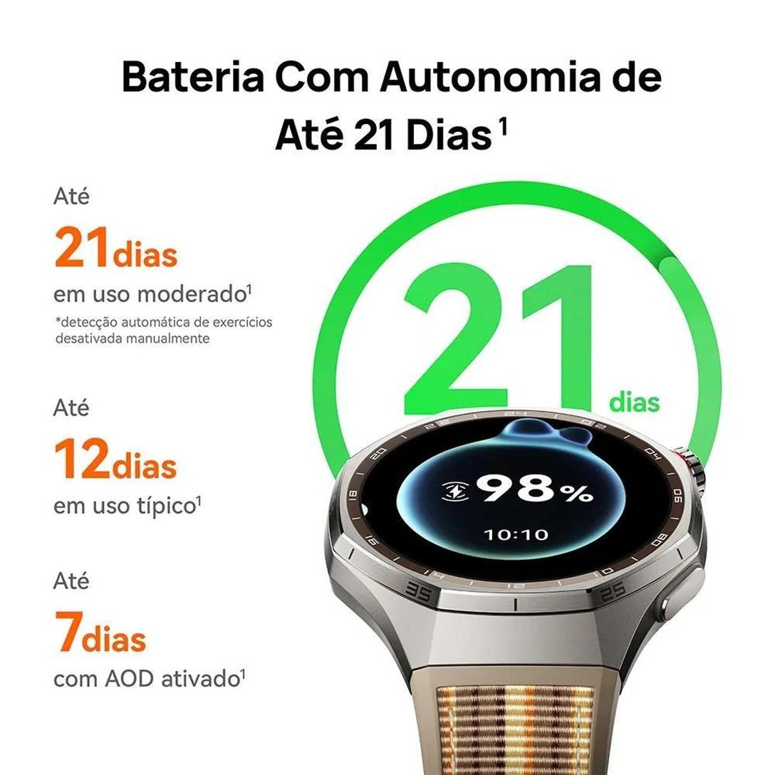 Smartwatch Huawei Watch GT6 Pro Titânio Amoled 46mm 21 dias bateria ...