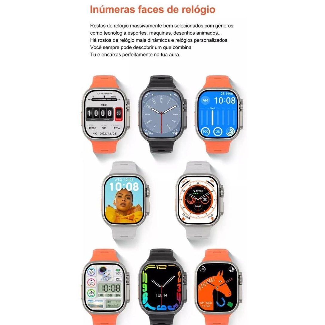 Smartwatch Iwo Ultra 8 Série 8 Watch8 Esportivo Nfc 1.91’ Tela Amoled Touch Screen - Preto ...