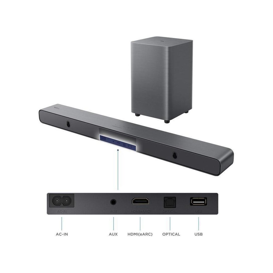 Soundbar TCL S55H 2.1 Bluetooth com Subwoofer sem Fio 120W - Preto ...
