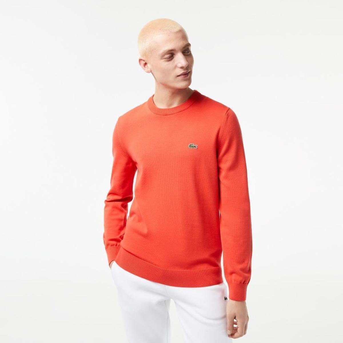 Suéter Lacoste em Algodão Orgânico com Decote Careca Masculino ...