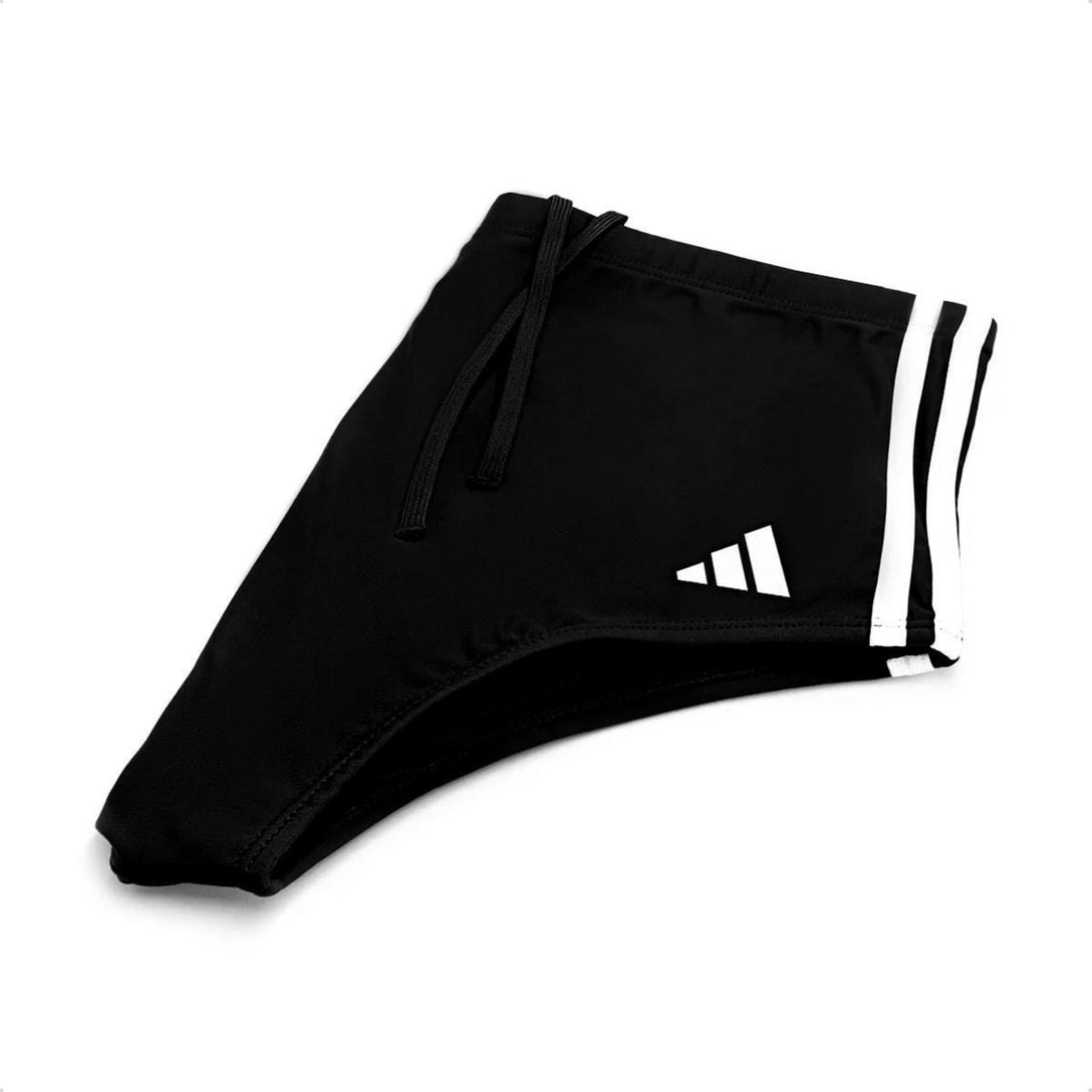 Sunga Adidas 3S Preta e Branca - Preto | Netshoes