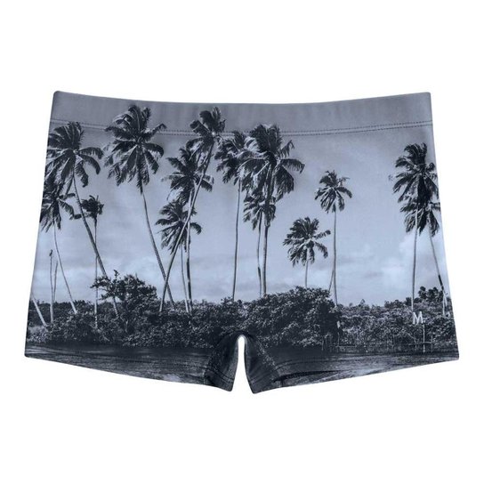 Sunga Boxer Estampada Com Paisagem - Preto | Netshoes