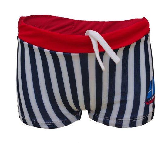 Sunga Boxer Infantil Listrada Azul Barco Proteção Solar Uv Fator 50 Com ...