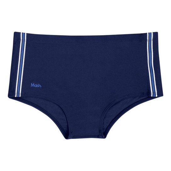 Sunga lisa com fita lateral - Marinho | Netshoes