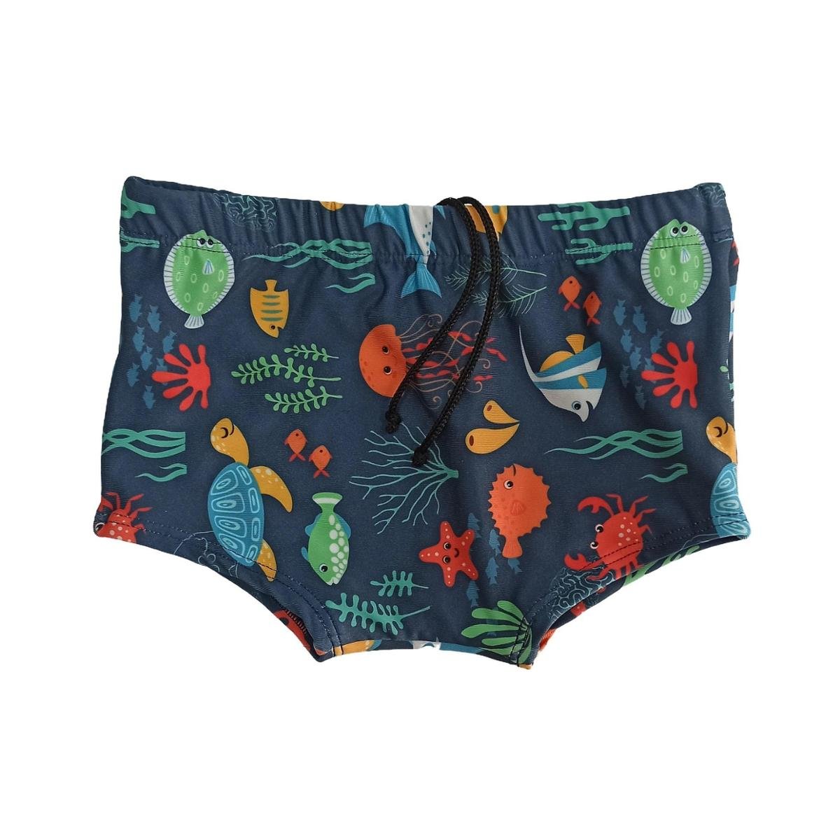 Sunga masculina praia infantil boxer com forro 0 a 16 anos - Azul ...