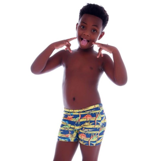 Sunga Short Infantil Listra Dinossauro - Cecí - Azul | Netshoes
