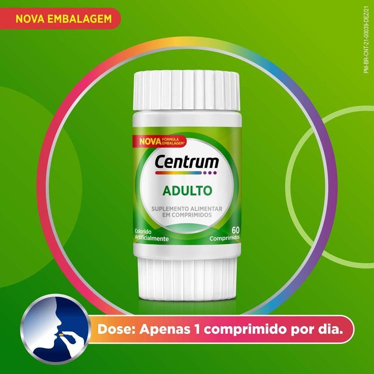 Suplemento Alimentar Centrum Multivitamínico Adulto 60 Comprimidos ...