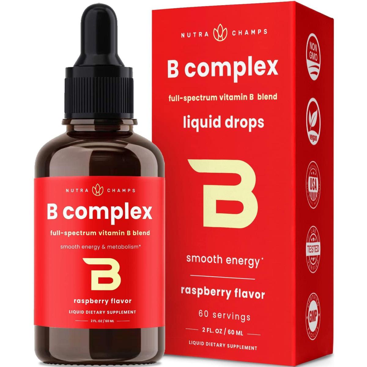 Suplemento NutraChamps Vitamin B Complex Liquid 60 porções - undefined ...