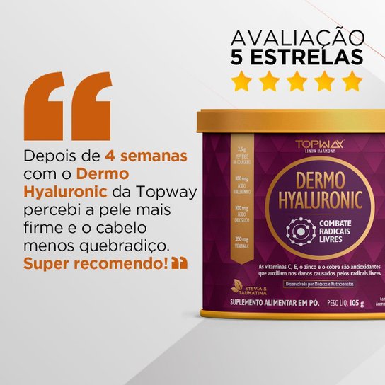 Suplemento Para Pele Dermo Com Ácido Hialurônico 105G Topway ...