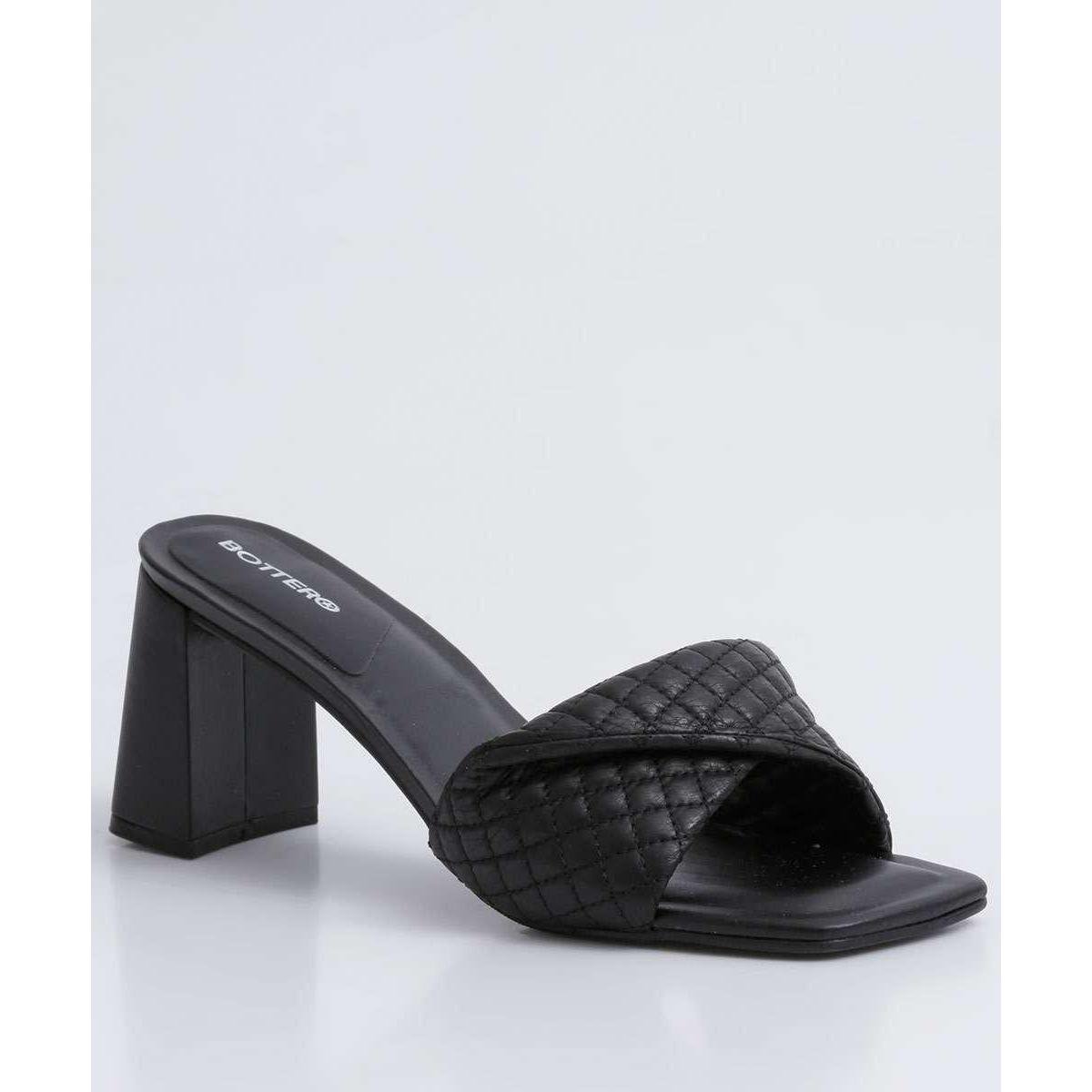 Tamanco Feminino Salto Grosso Matelassê Bottero-89359 - Preto | Netshoes