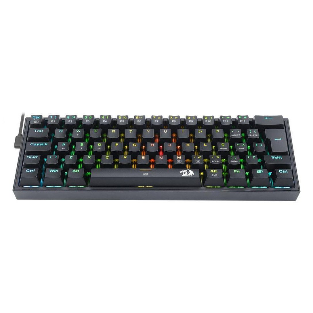 Teclado Mecânico Gamer Redragon Fizz, RGB, Switch Brown, Preto - Preto ...
