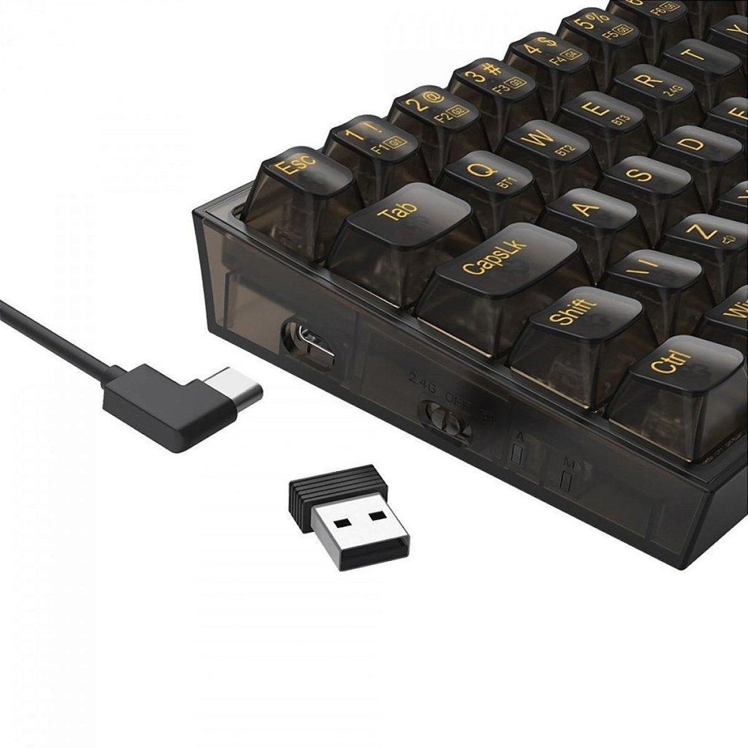 Teclado Mecânico Redragon Castor Pro, RGB, Switch Crystal, Wireless ...