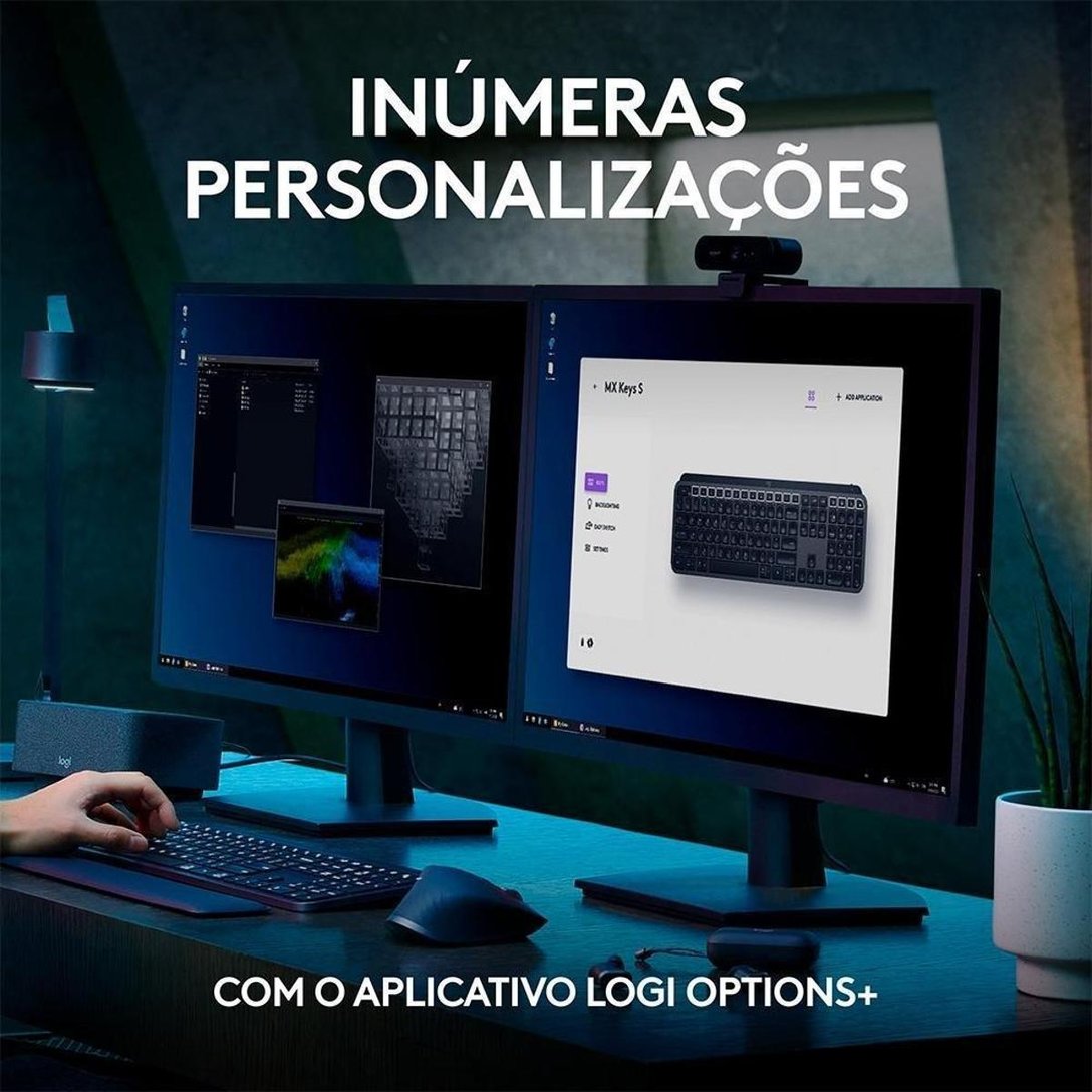 Teclado Sem Fio Logitech MX Keys S, Iluminação Inteligente, Bluetooth ...