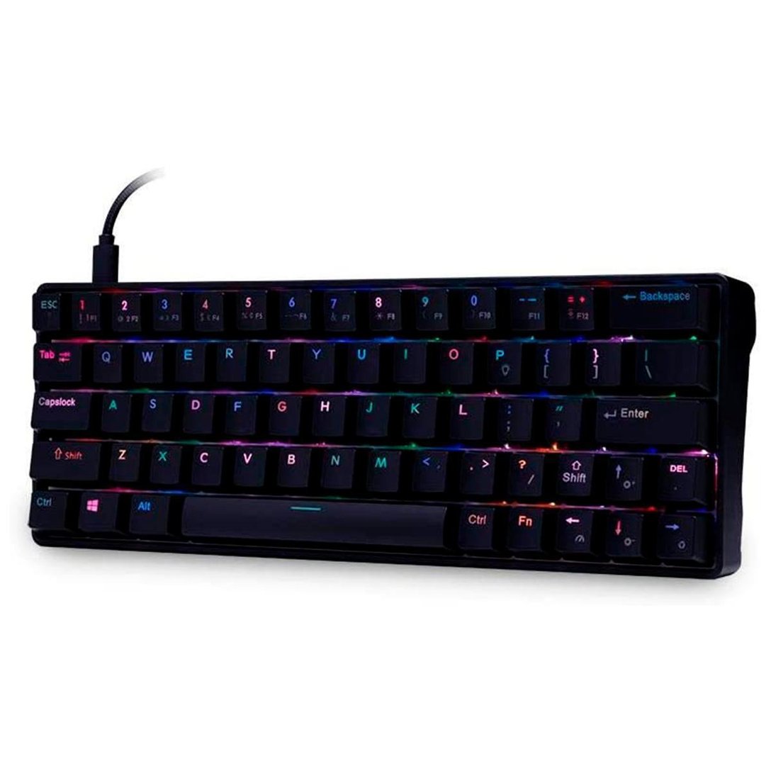 Teclado USB Gamer Mecânico Dazz MK60 - Padrão US - LED RGB - Switch Gateron Blue - 62000060 ...