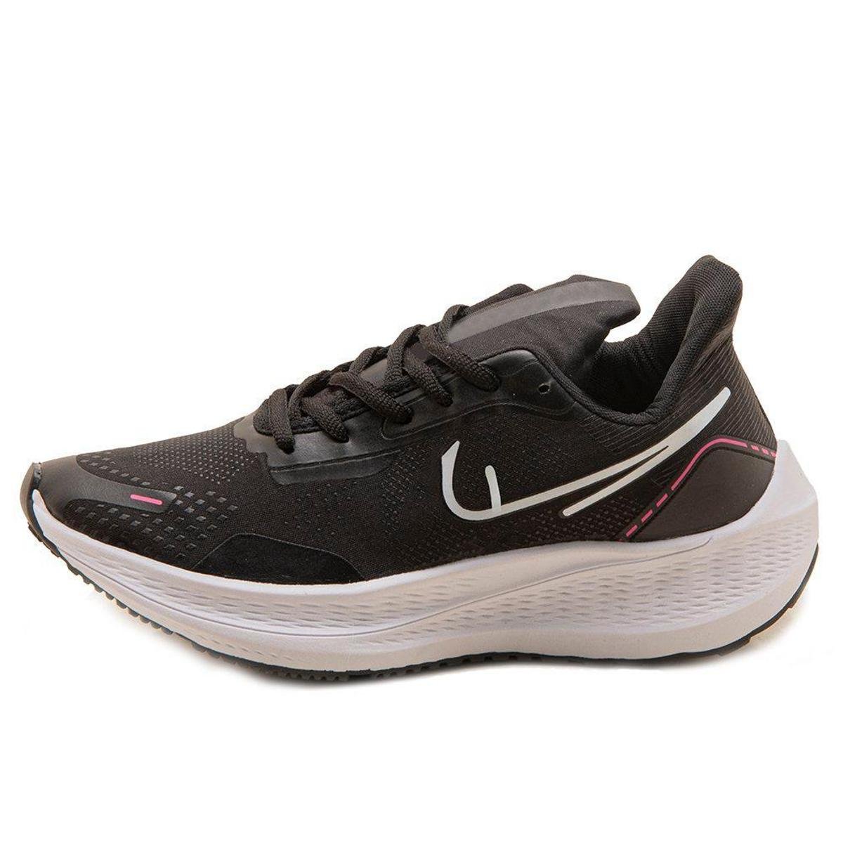Tenis Academia Corrida Caminhada Feminino Preto/pink 2218 - Preto ...