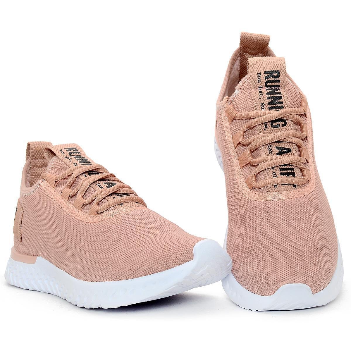 Tênis Academia Feminino BF Shoes Caminhada Treino Musculação - Rosa ...