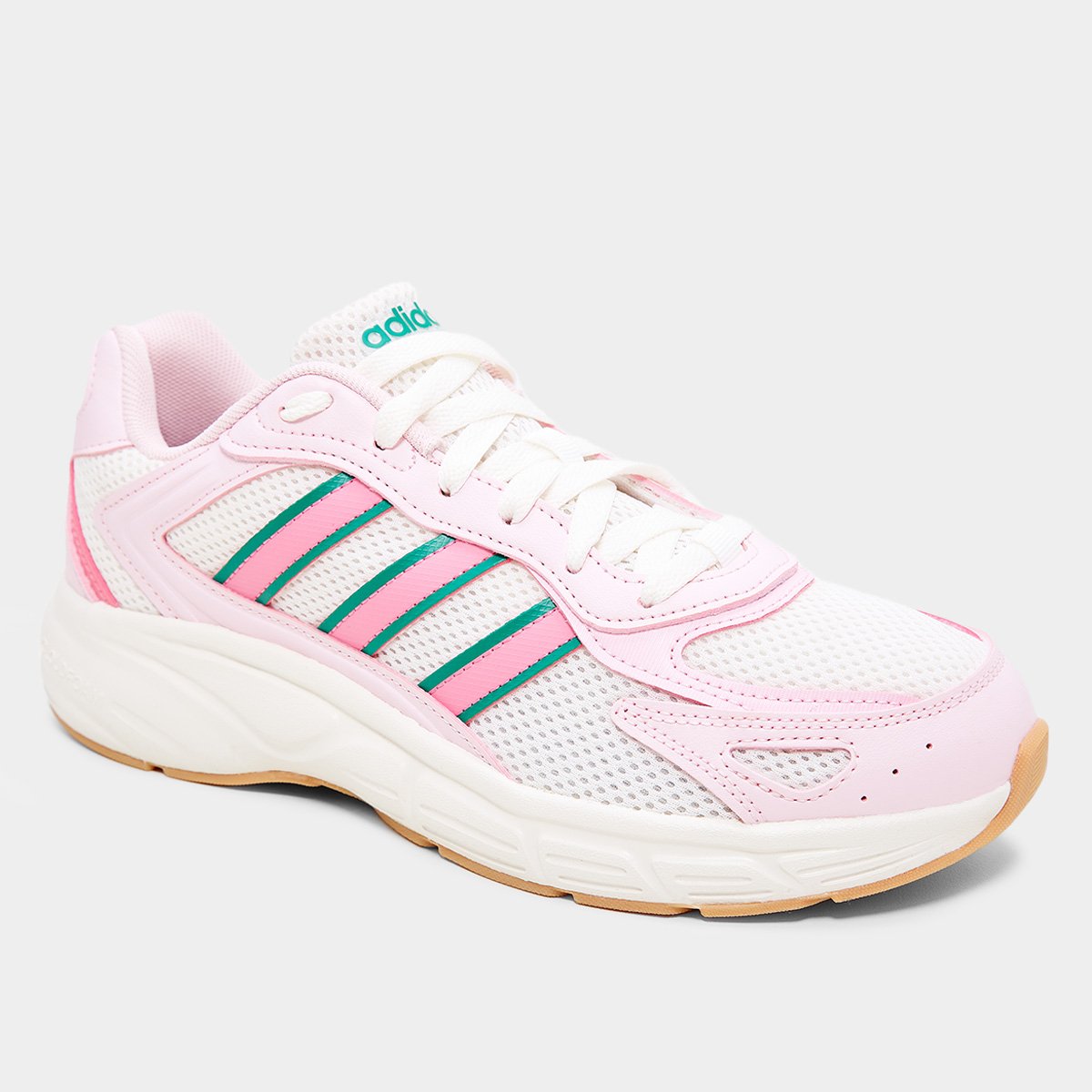 Tenis Adidas Branco Com Rosa em promoção na Netshoes!