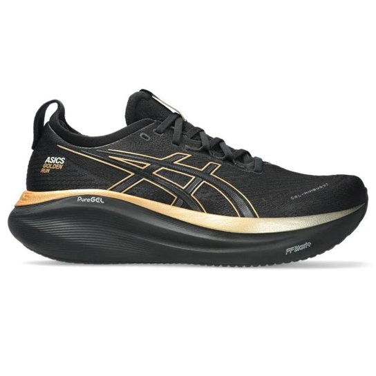 Tênis ASICS GEL-Nimbus 27 Golden Run - Masculino - Preto/Dourado - Preto | Netshoes