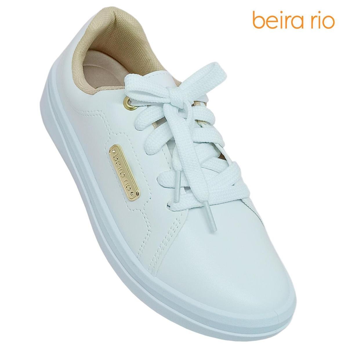 Tênis Beira Rio Plataforma Basic Napa Sardenha Feminino - Branco | Netshoes