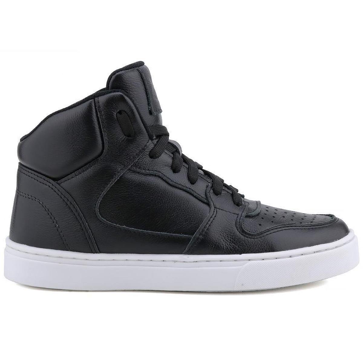 Tênis Bota Feminino Sneaker Couro Legítimo Academia - Preto | Netshoes