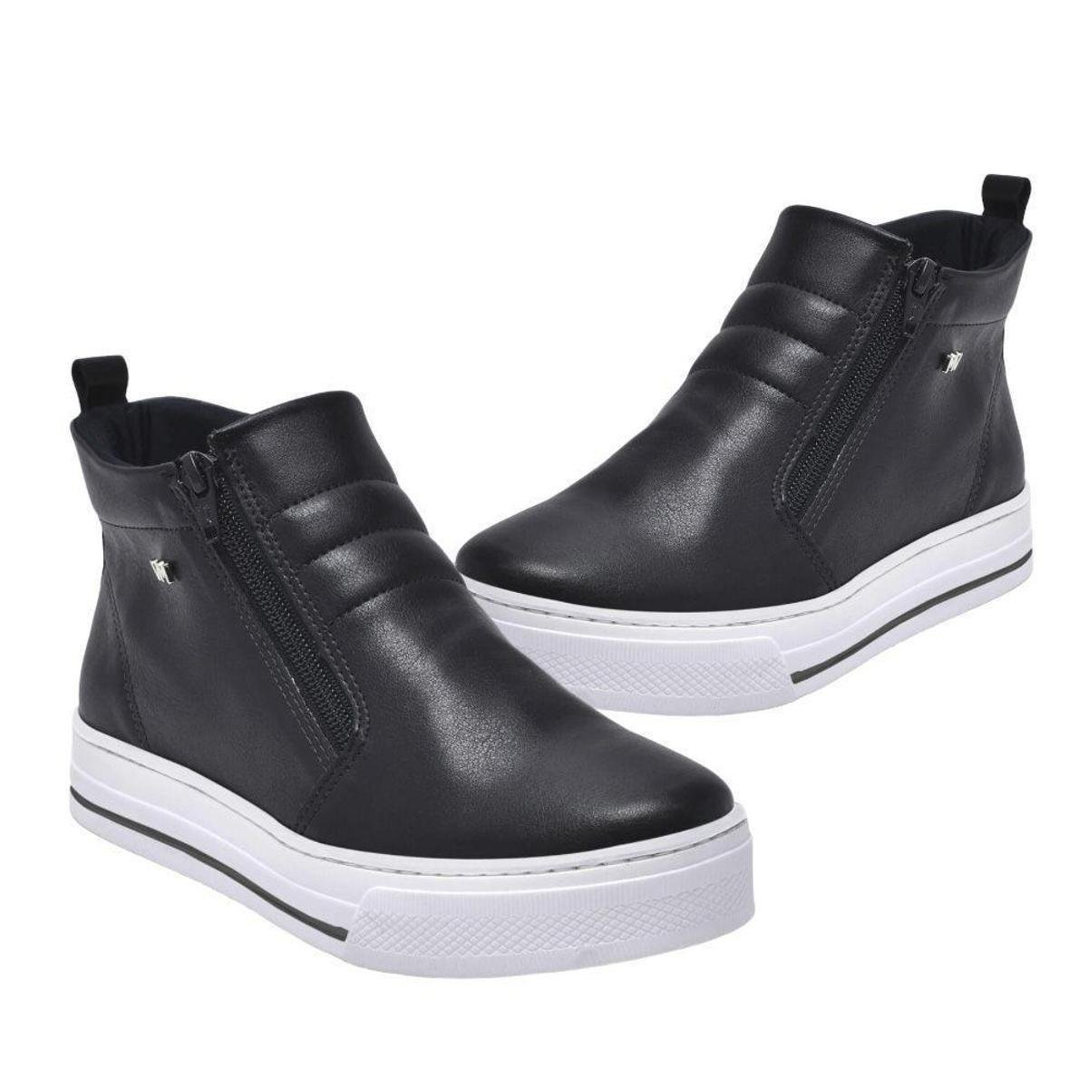 Tênis Botinha Cano Alto Feminino Via Marte - Preto | Netshoes