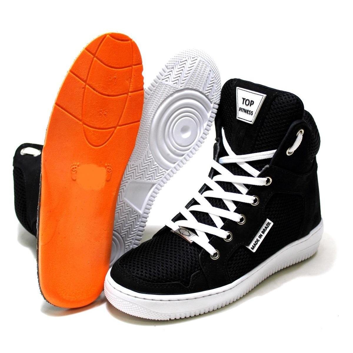 Tênis Botinha Treino Academia Musculação Gym Boxe Conforto - Preto ...