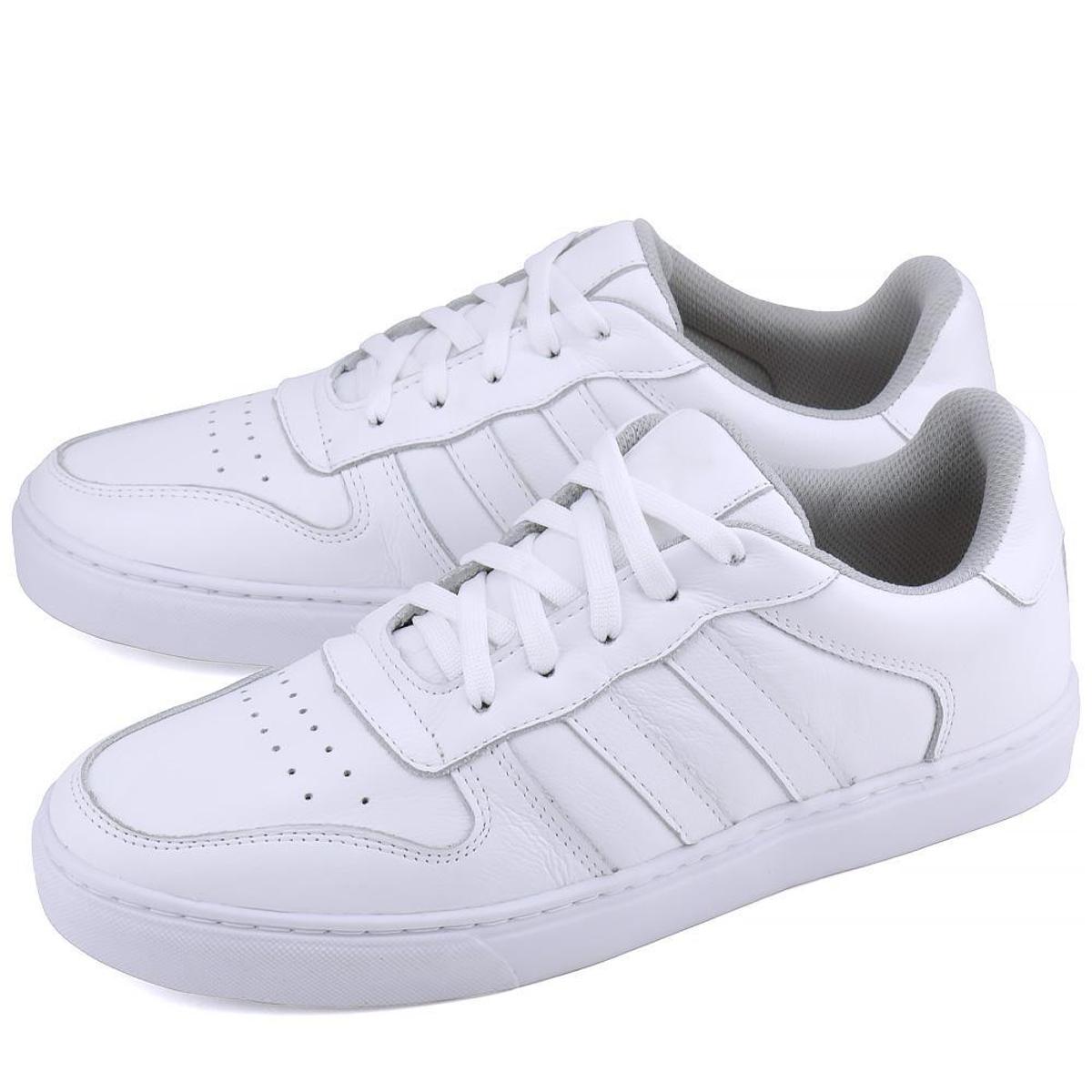 Tênis Casual em Couro Masculino Mr. Gutt Branco - Branco | Netshoes