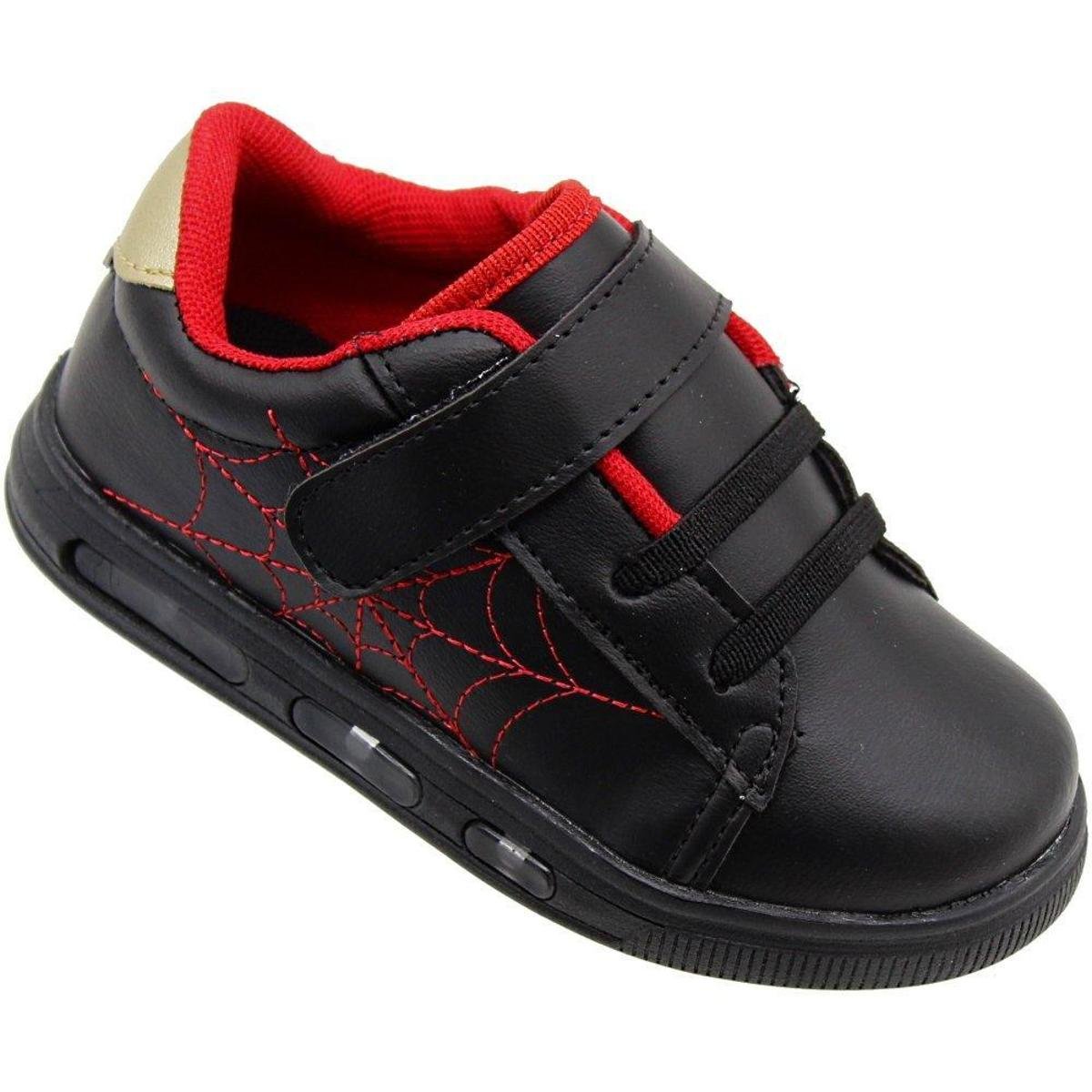 Tênis Casual Grugui Infantil Cano Baixo Teia Aranha Led Juvenil ...
